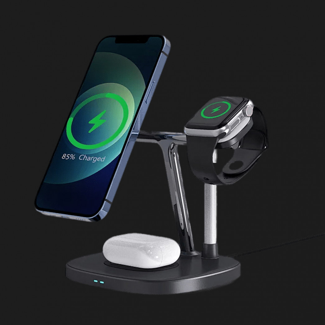 Купити Бездротова зарядка WiWU 4-in-1 Wireless Charger (Black) — ціни ⚡ ...