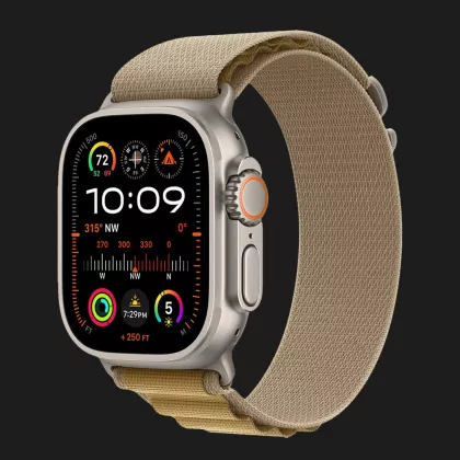 Apple Watch Ultra 2 49mm GPS + LTE Titanium Case with Tan Alpine Loop ...